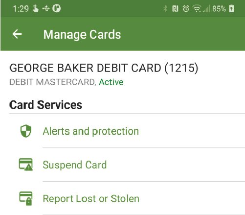 Card Management | Champlain National Bank